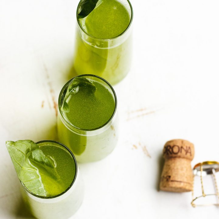 Basil French 75 with Basil Honey Syrup | With Food + Love